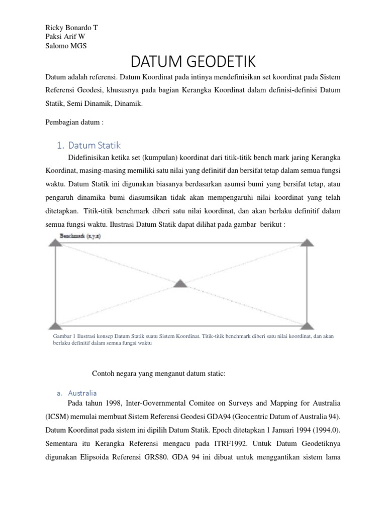 Pemahaman Datum Geodetik dan Tipe-Tipenya | PDF | Sains & Matematika