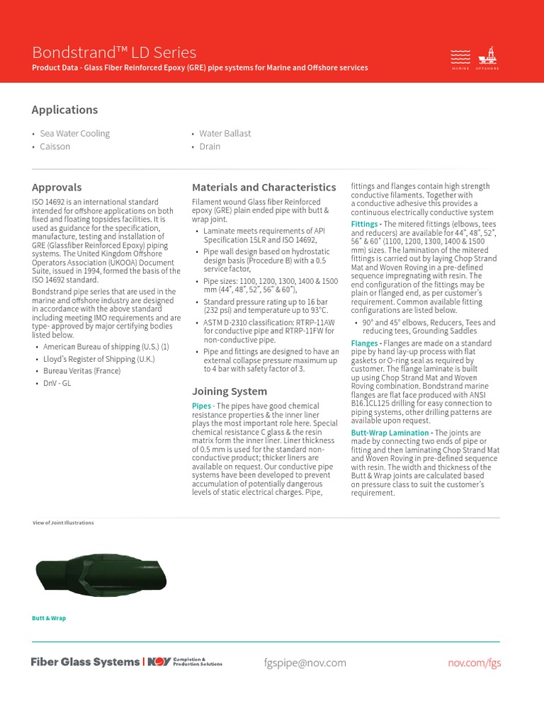 Bondstrand™ LD Series: Applications | PDF | Fiberglass | Pipe (Fluid ...