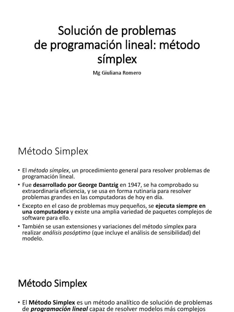 4 Metodo Simplex | PDF | Programación lineal | Ecuaciones