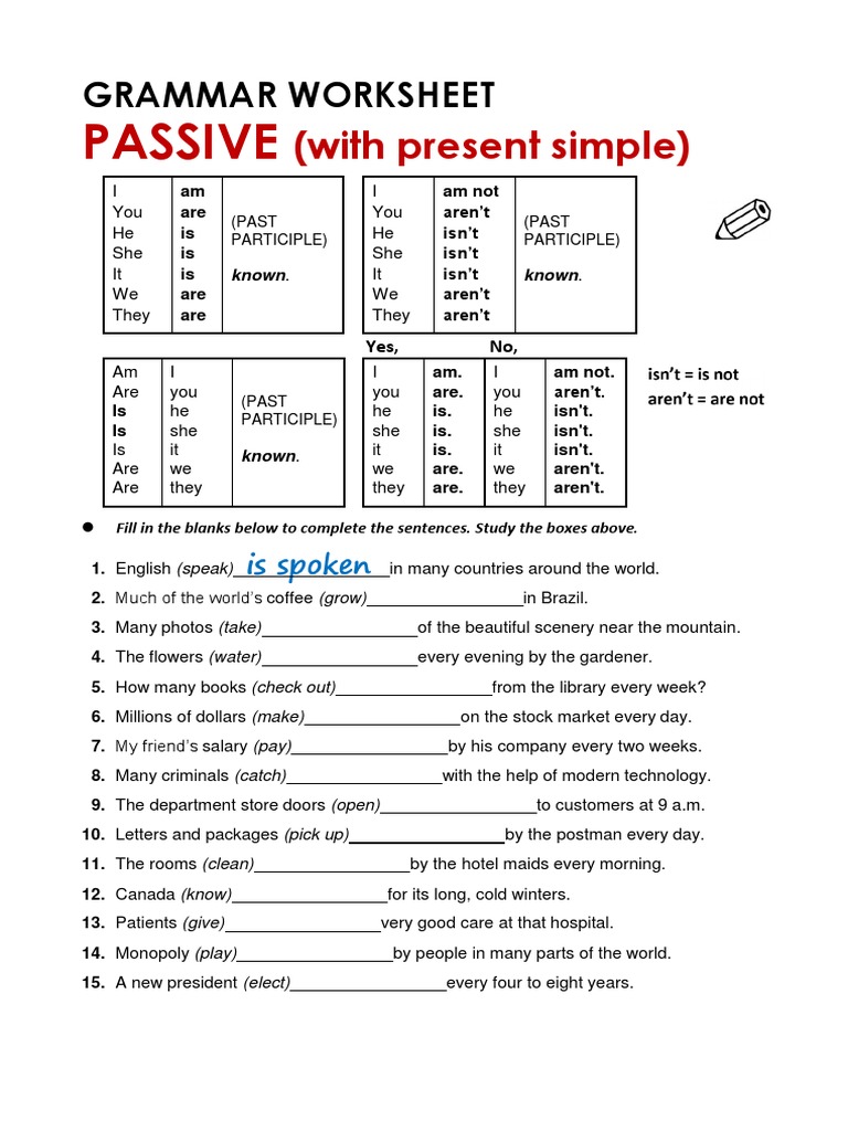 Passive: (With Present Simple) | PDF | Grammar | Syntax