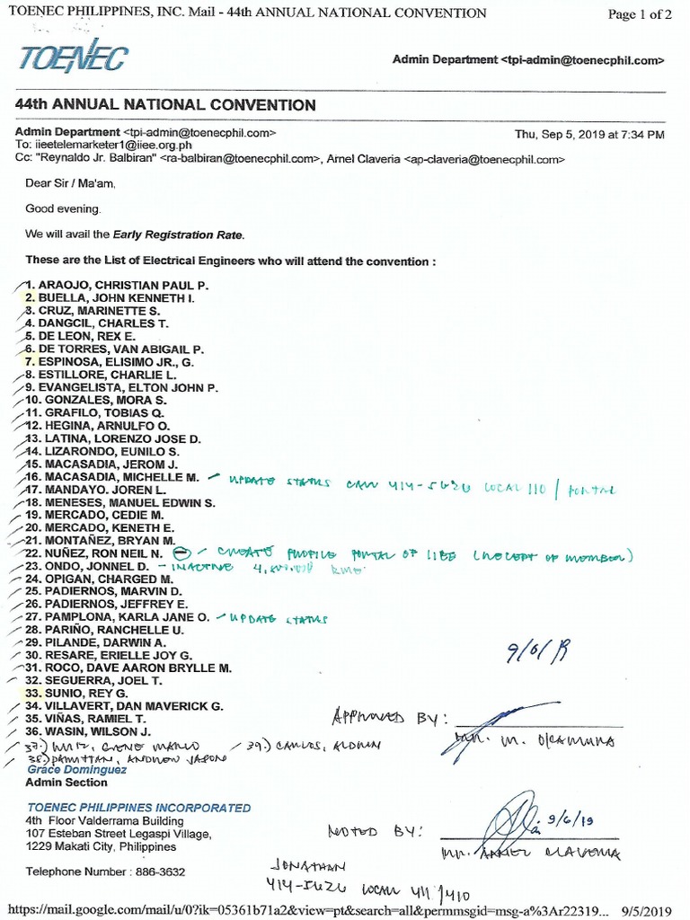 List of Attendees PDF | PDF