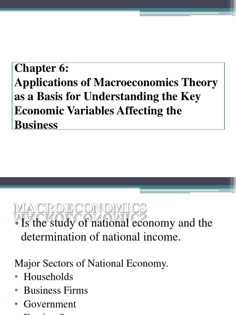 Chapter 6 Applications of Macroeconomics Theory As A Basis For ...