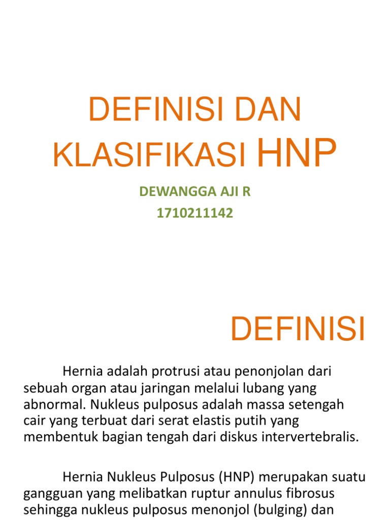 Definisi Dan Klasifikasi HNP Dewang | PDF