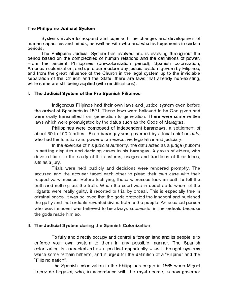 The Philippine Judicial System | PDF | Judiciaries | Jurisdiction