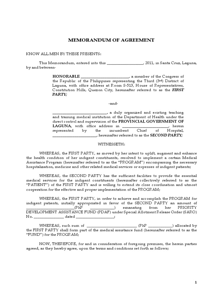 sample MOA.pdf | Prescription Drugs | Emergency Department