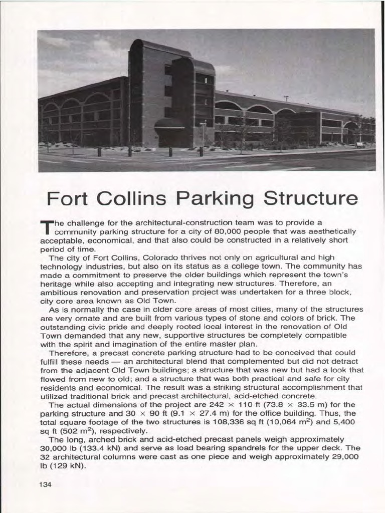Fort Collins Parking Structure | PDF | Precast Concrete | Building ...