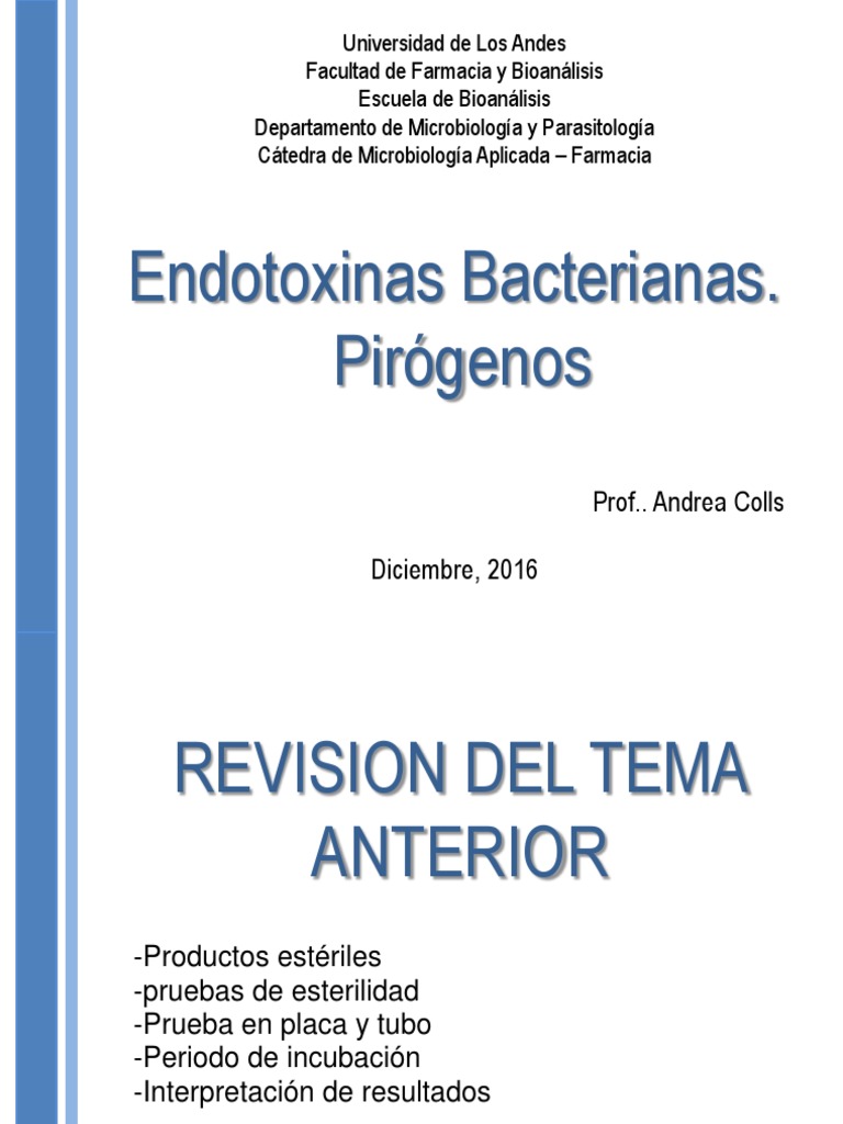 Clase Agentes Pirogenos | PDF | Las bacterias | Microbiología
