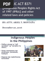 RA 8371 IPRA Law PDF | PDF | Indigenous Peoples | Ownership
