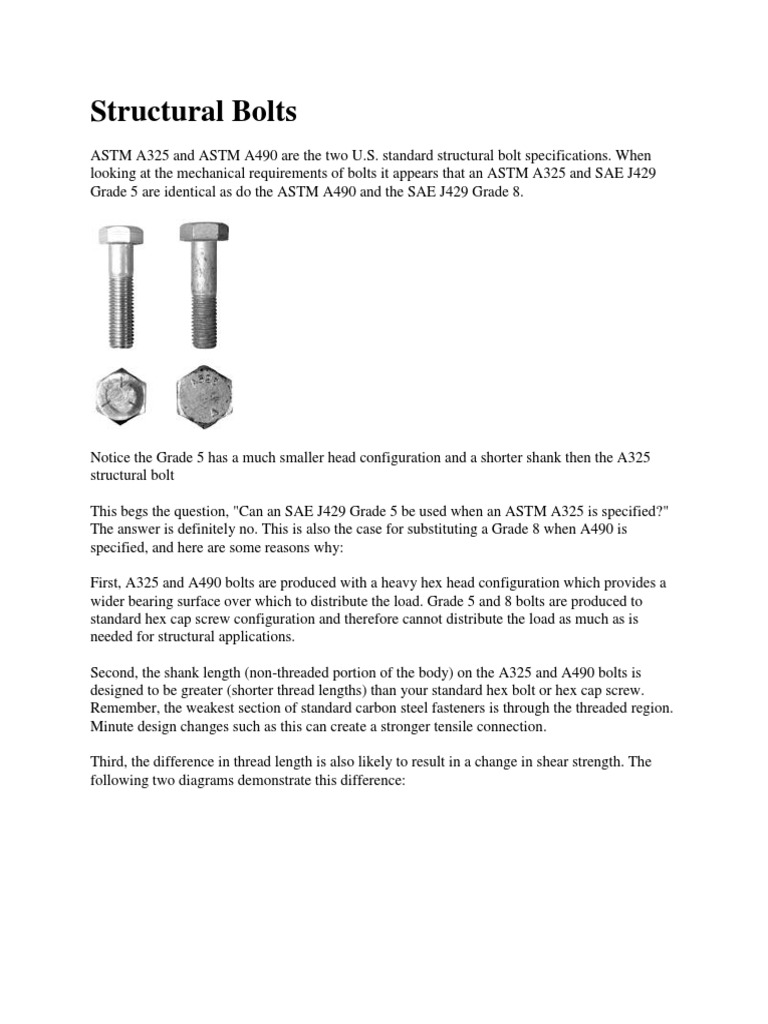 Sae Grade 8 Bolt Specification