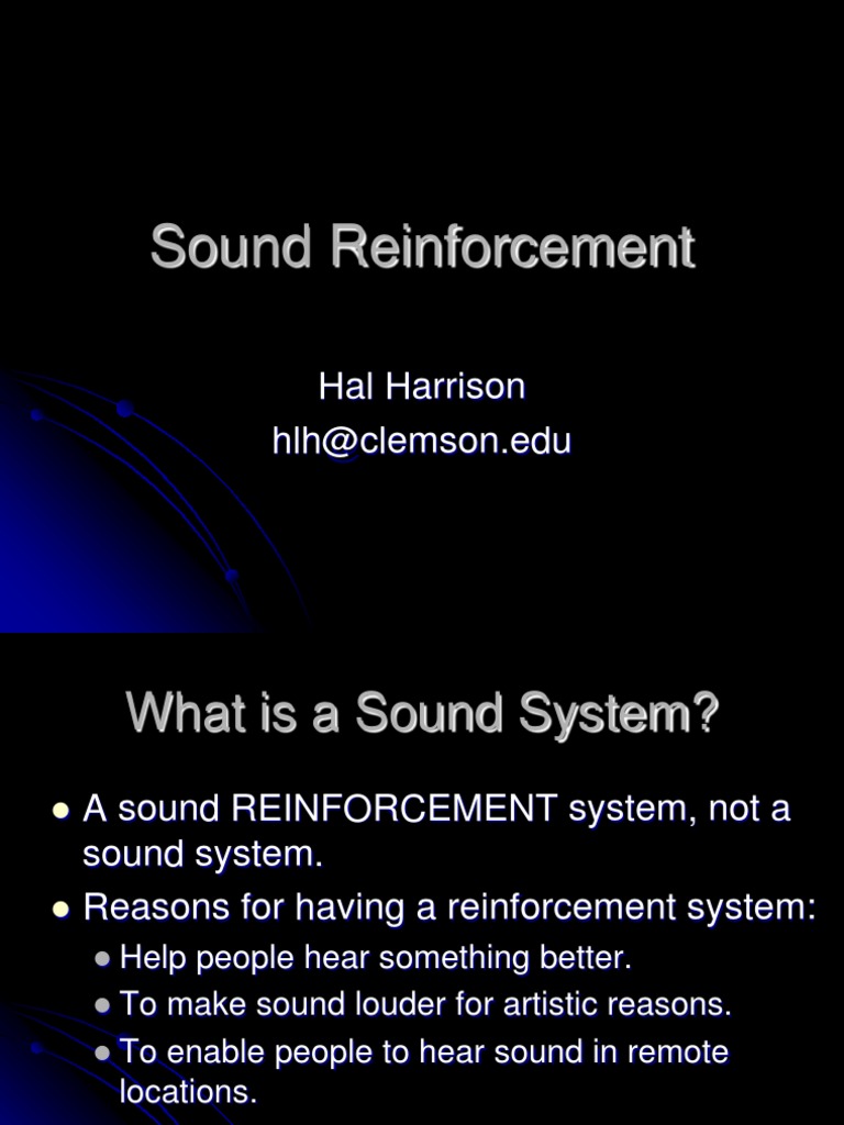 Sound Reinforcement | PDF | Equalization (Audio) | Loudspeaker