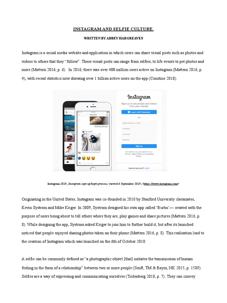 Instagram Selfie Culture Abbey Hargreaves | PDF | Selfie | Body Image