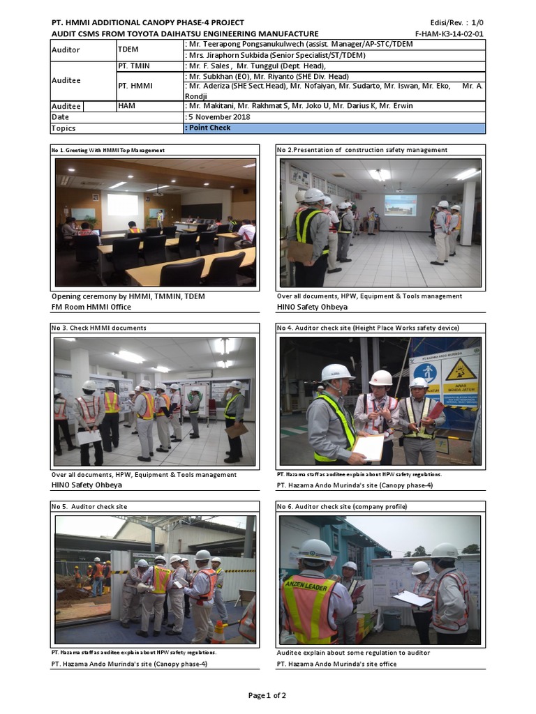 TDEM AUDIT-HINO PROJECT 5 November 2018 | PDF | Toyota | Motor Vehicle