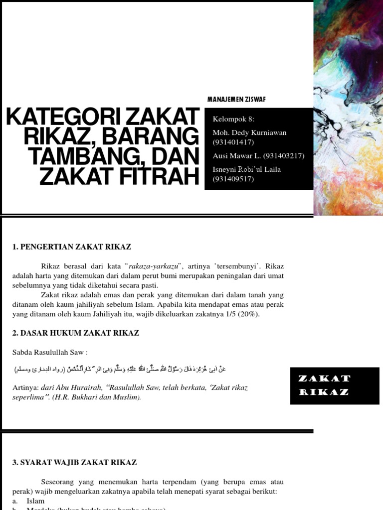 Zakat Rikaz, Barang Tambang, Dan Zakat Fitrah | PDF