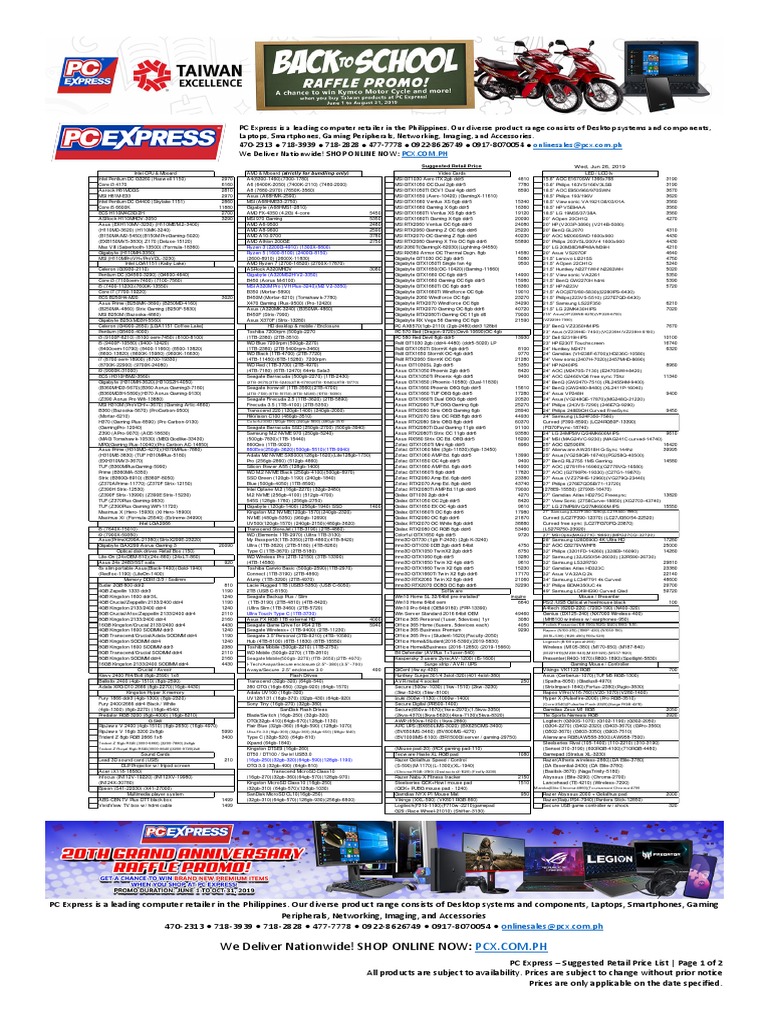 PC Express Price List | PDF | Personal Computers | Office Equipment