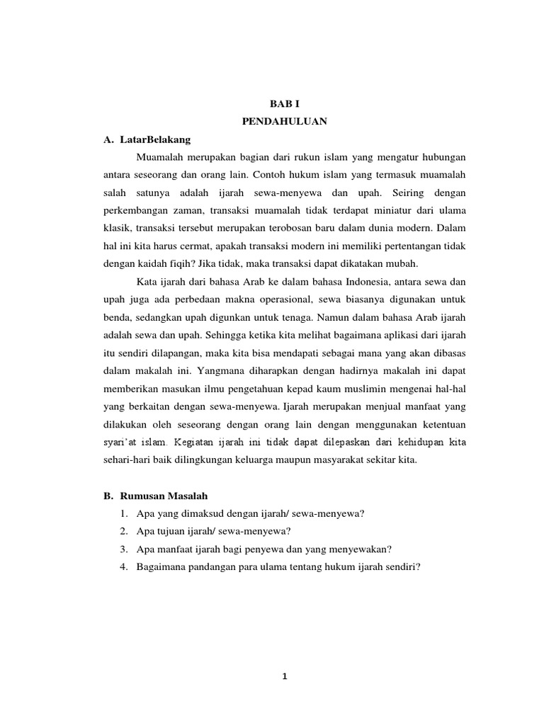 Hukum dan Konsep Ijarah dalam Islam | PDF