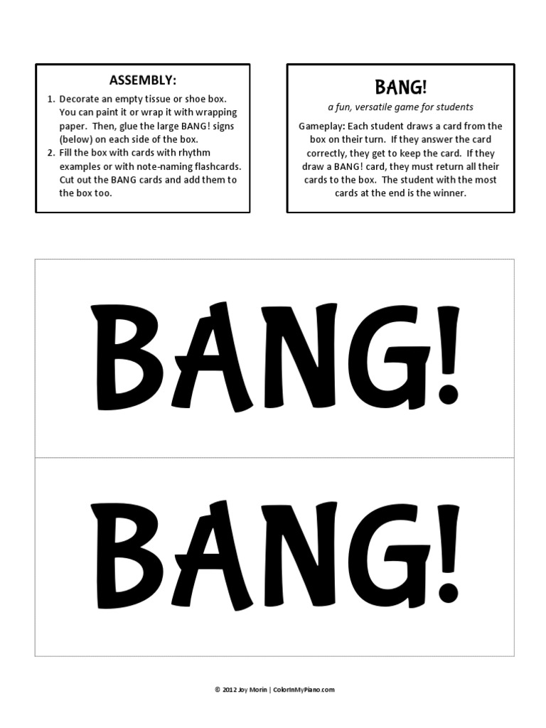 BANG Cards For Game PDF | PDF