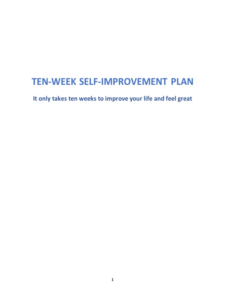 Ten Week Self Improvement Plan 1 Pdf Contentment Motivation