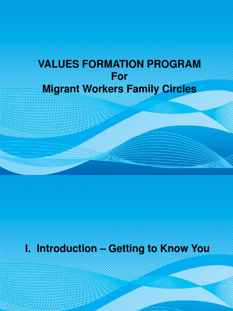 Values Formation Program For Migrant Workers Family Circles | PDF ...