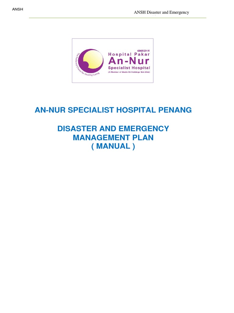 Hospital Disaster Management Plan - Draft1-Mk | PDF | Emergency ...