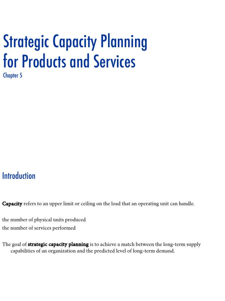 Strategic Capacity Planning For Products and Services | Download Free ...