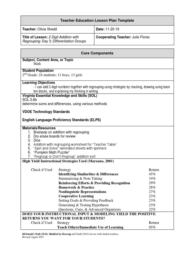 2nd Grade Math - Addition 2 | PDF | Worksheet | Lesson Plan