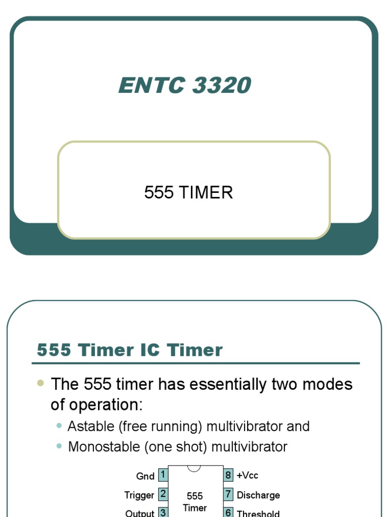 Entc 3320: 555 Timer | PDF | Electronic Design | Electronics