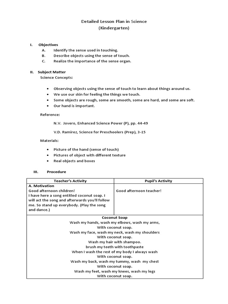 Kindergarten Science Lesson Plans | PDF | Old Mac Donald Had A Farm ...