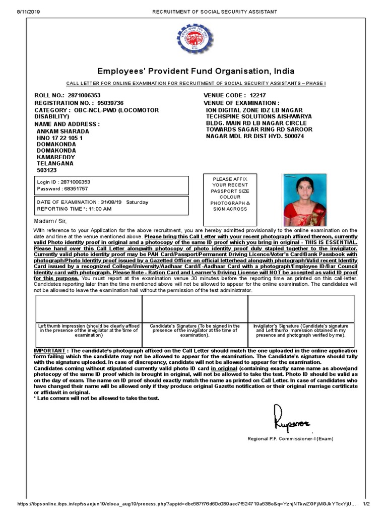 Recruitment of Social Security Assistant | PDF | Identity Document ...