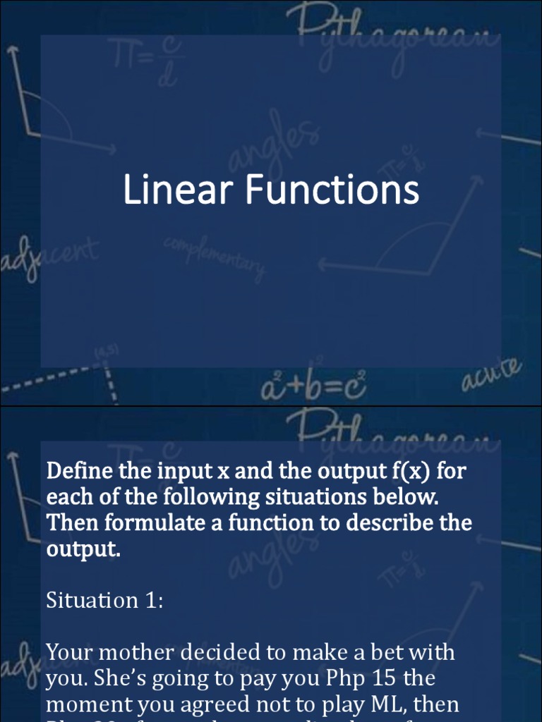 Examples of Linear Function Applications PDF | PDF