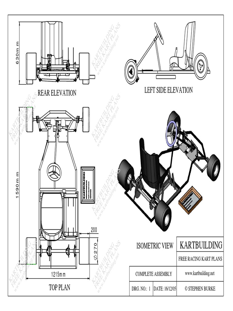 Planos Completos Chasis Karting Go Kart PDF | PDF | Steering ...