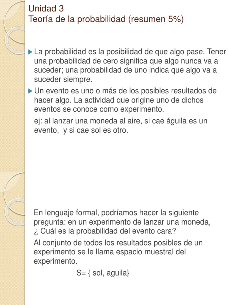 Teoria de La Probabilidad | Descargar gratis PDF | Probabilidad | Teoría de probabilidad