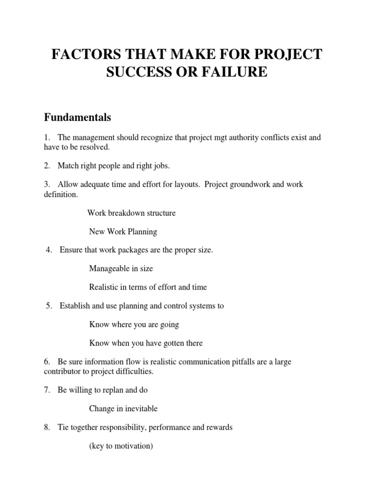 Project Success and Failure Factors | PDF | Consensus Decision Making ...