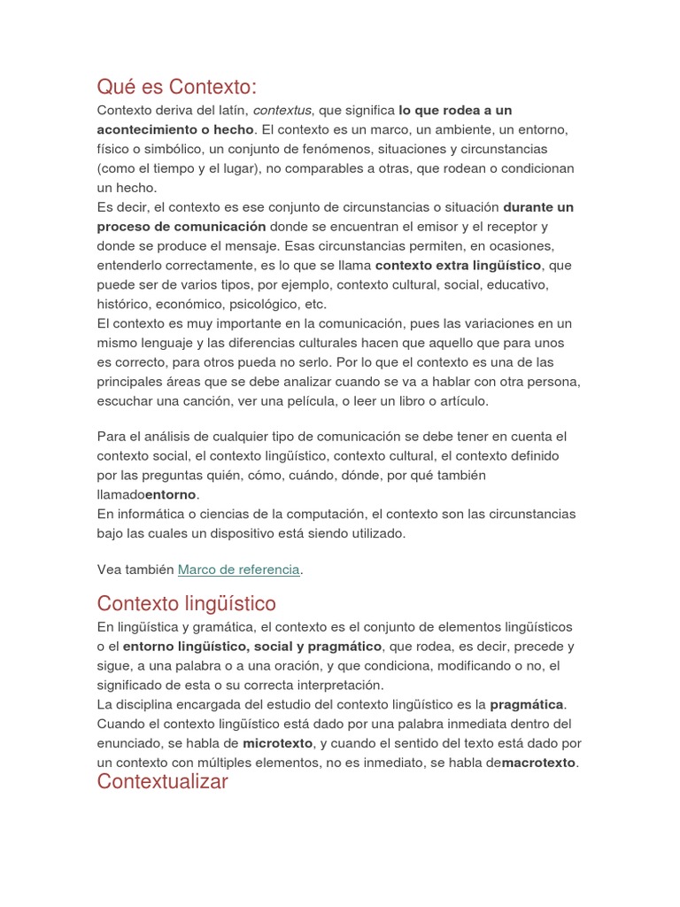 Qué Es Contexto | PDF