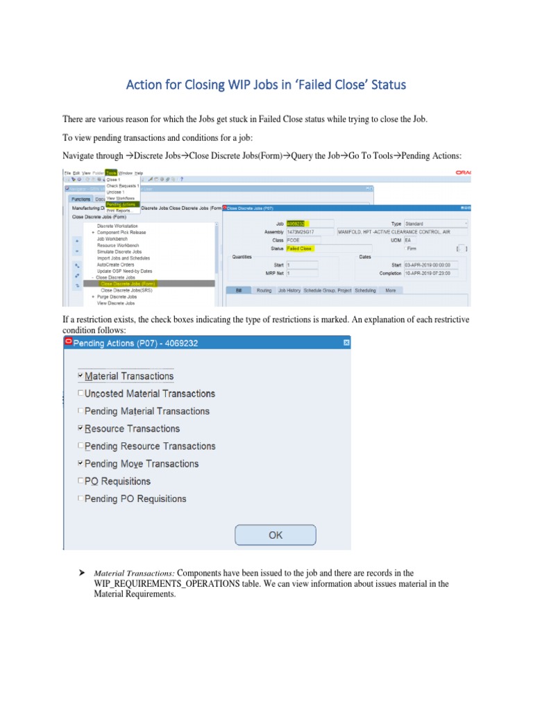 WIP Job Closure Process | PDF | Computing | Software