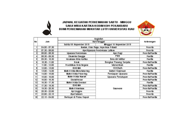 Jadwal Persami | PDF