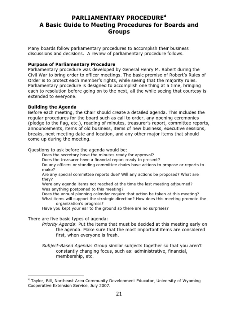 Parliamentary Procedure Guidelines | PDF | Voting | Committee