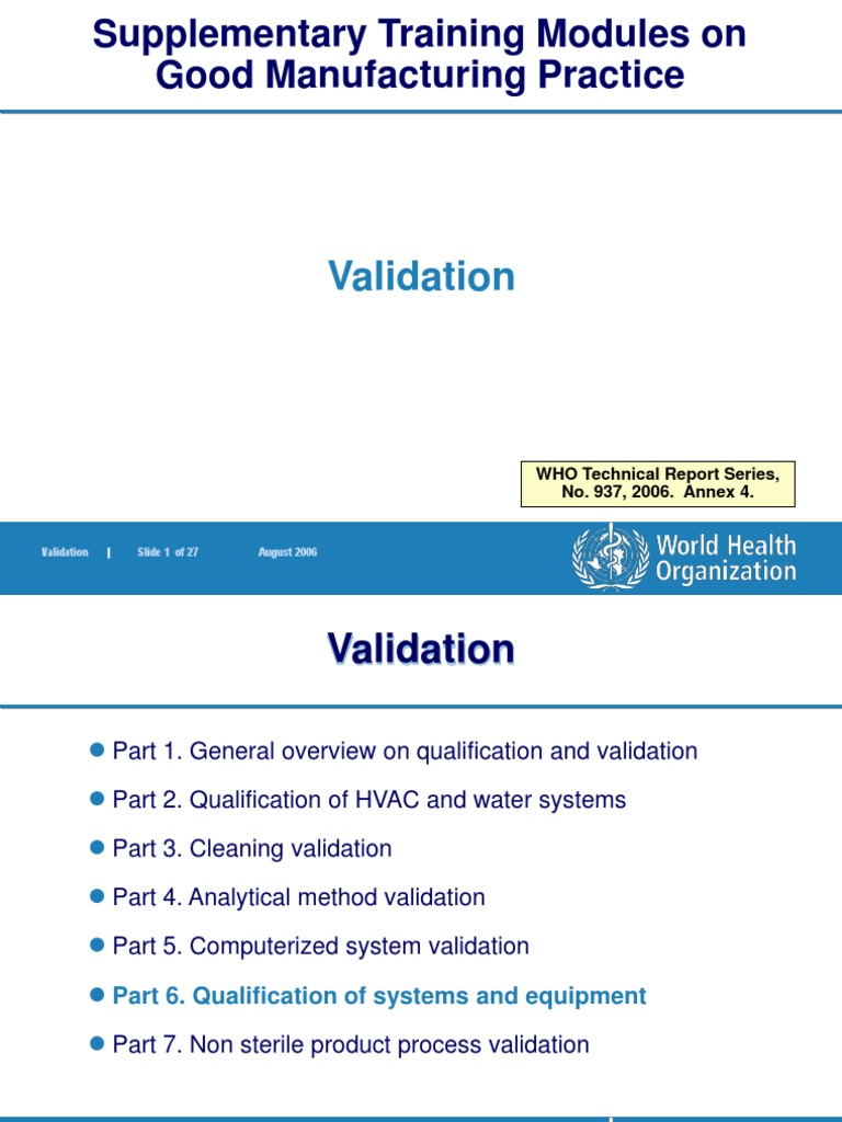 Supplementary Training Modules On Good Manufacturing Practice | PDF | Verification And ...