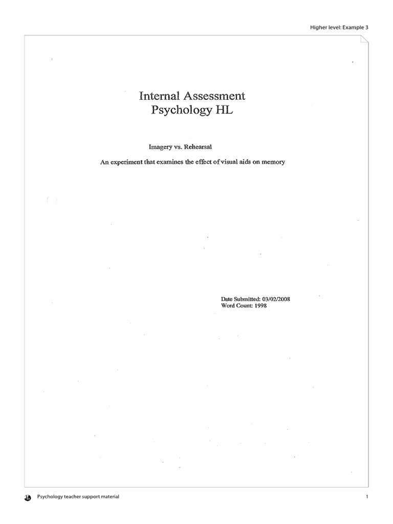 Psychology IA Sample I PDF | PDF