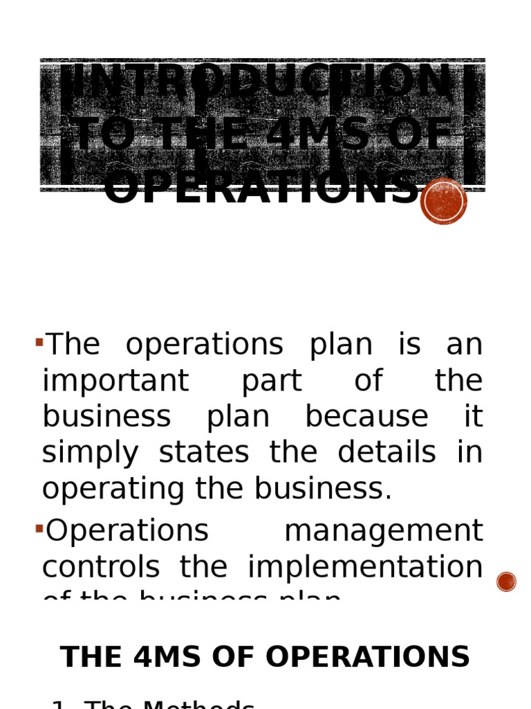 4Ms of Operations | Employment | Entrepreneurship