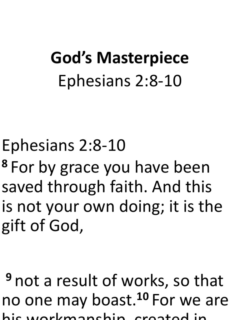 God's Masterpiece | PDF | Grace In Christianity | Theology
