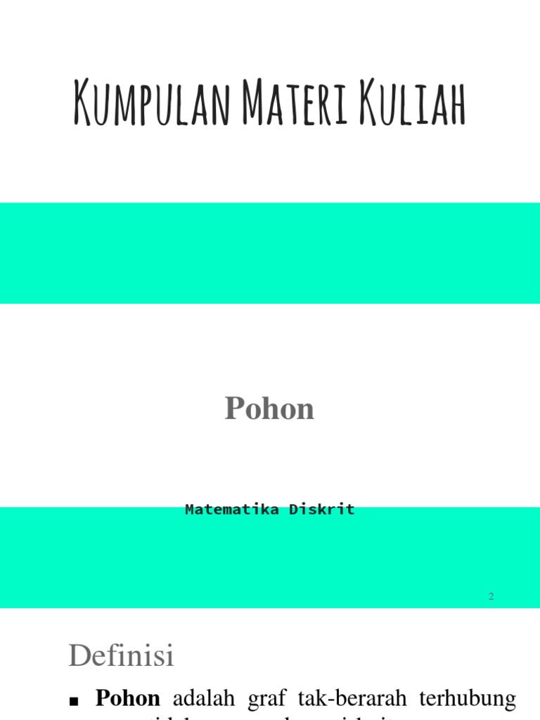 Materi Dasar Pohon dalam Matematika Diskrit | PDF