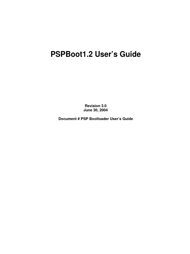 PSPBoot User Guide | PDF | Booting | Command Line Interface