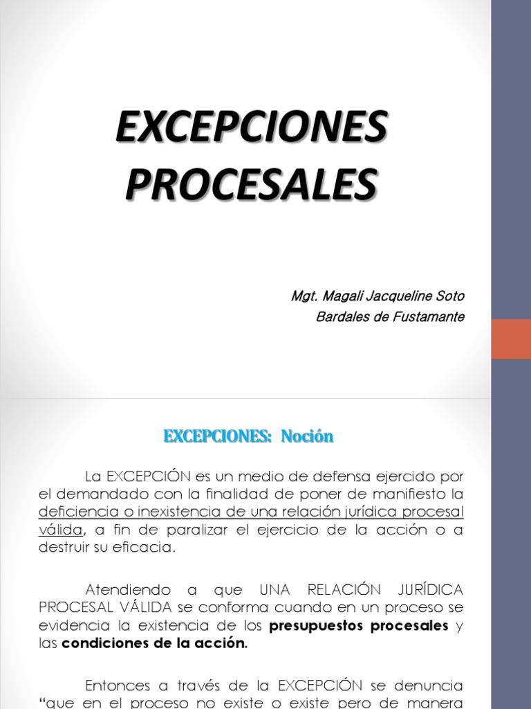 Excepciones Procesales | PDF | Ley procesal | Demanda judicial