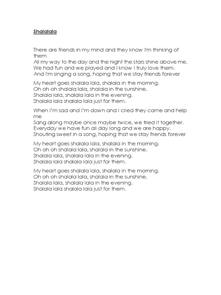 Action Song Lyrics SK Sungai Pasir | PDF