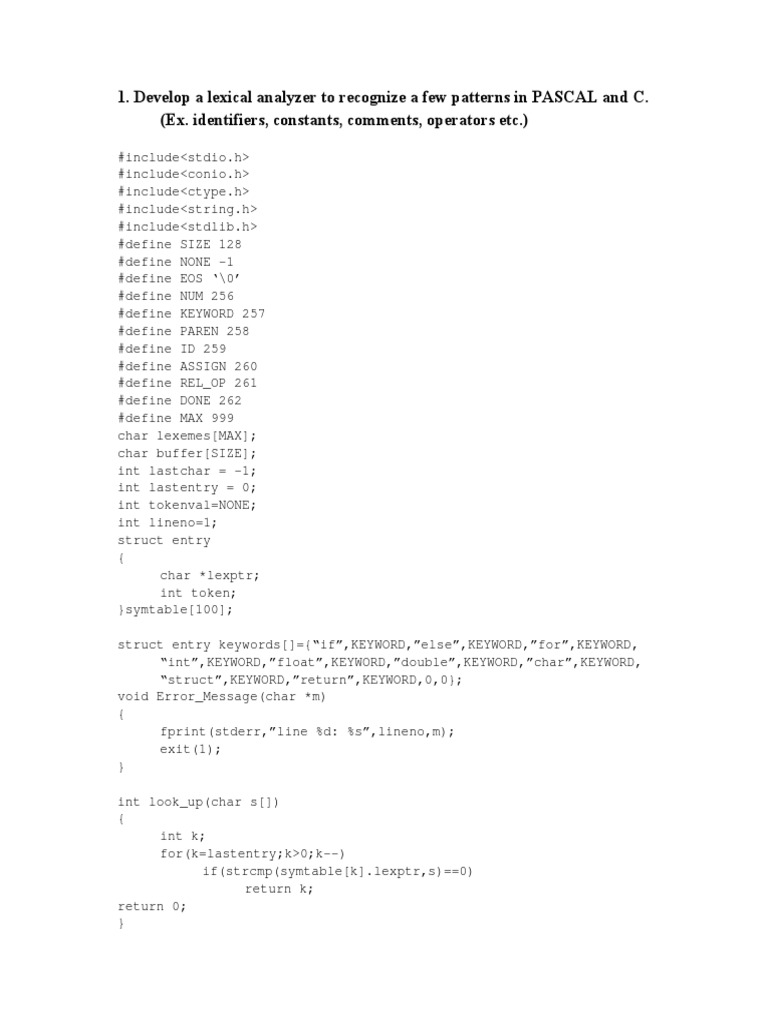 Lab Programs | PDF | Parsing | Computer Programming