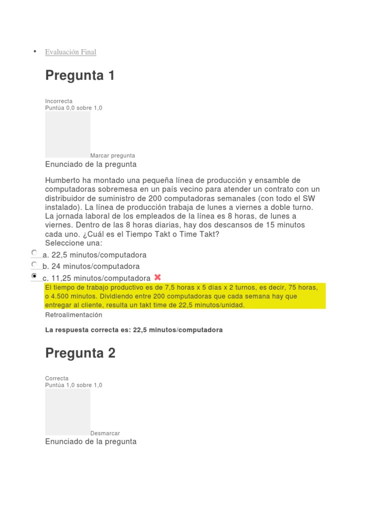 Primer Intento Examen Final - Gestión de La Calidad | PDF | Perforar ...