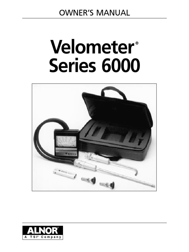 Velometer Series 6000: Owner'S Manual | PDF | Flow Measurement | Duct ...
