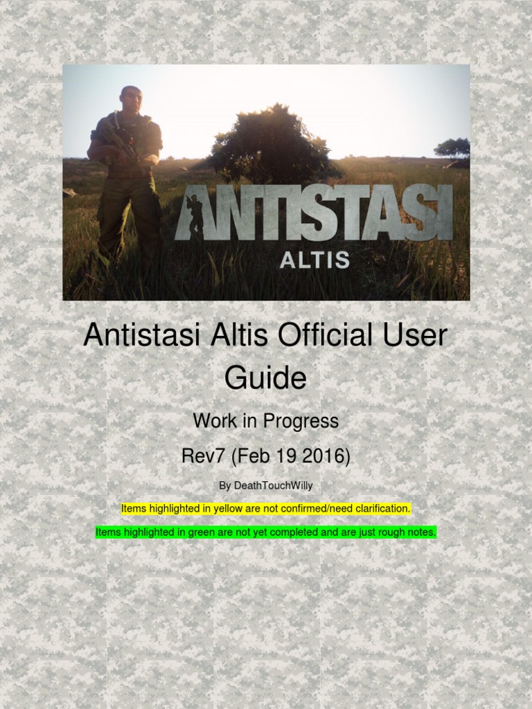 Antistasi Altis User Guide | PDF | Infantry | Wars & Military
