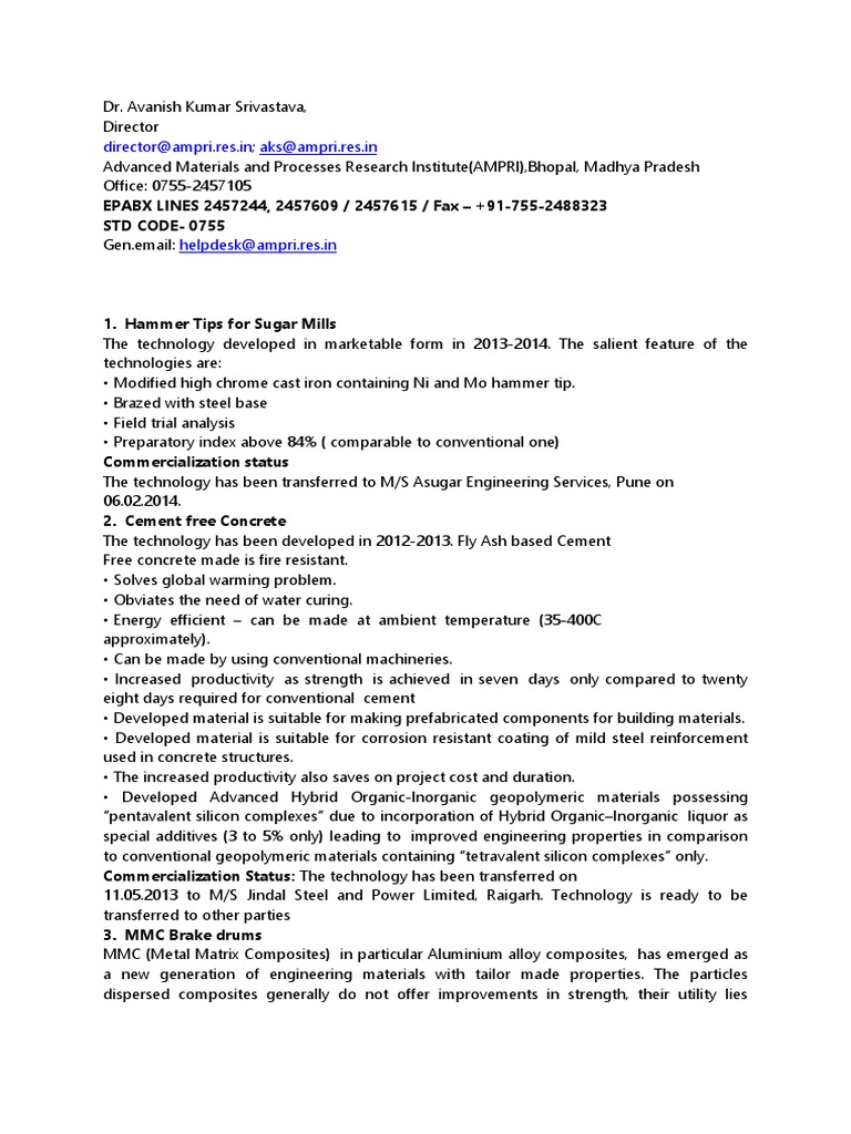 Director@ampri - Res.in Aks@ampri - Res.in: EPABX LINES 2457244 ...