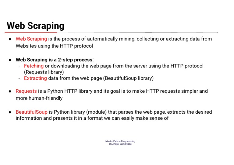 Web Scraping for Python Users | PDF